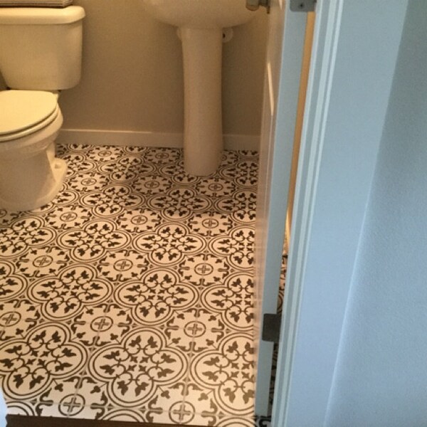 Floor Tile Stickers Vinyl Decal WATERPROOF REMOVABLE for Kitchen Bath ...