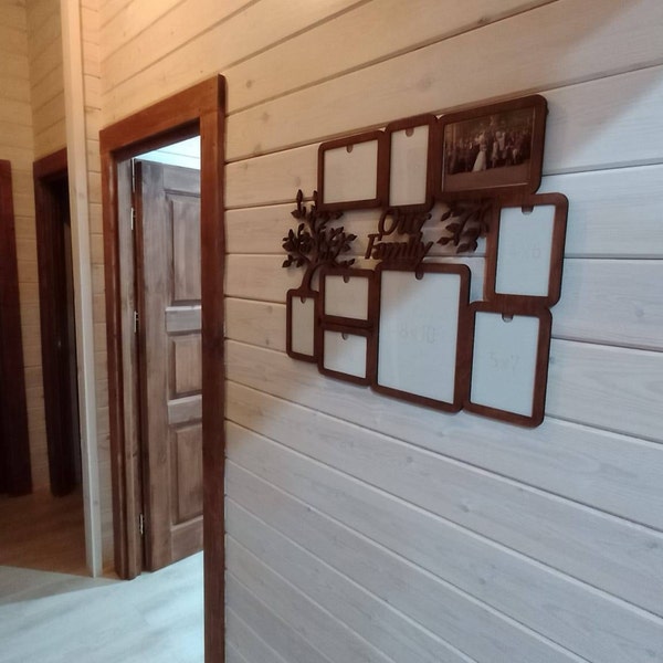 Wall-mounted Photo Frame Collage Split in Two Family Wall Decor Family ...