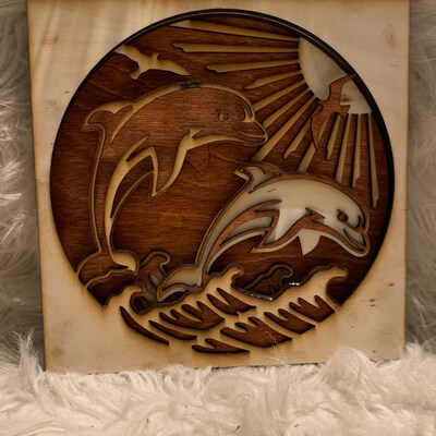 C108-dolphins Scroll Saw Pattern pdf, Dxf, Svg, Eps - Etsy