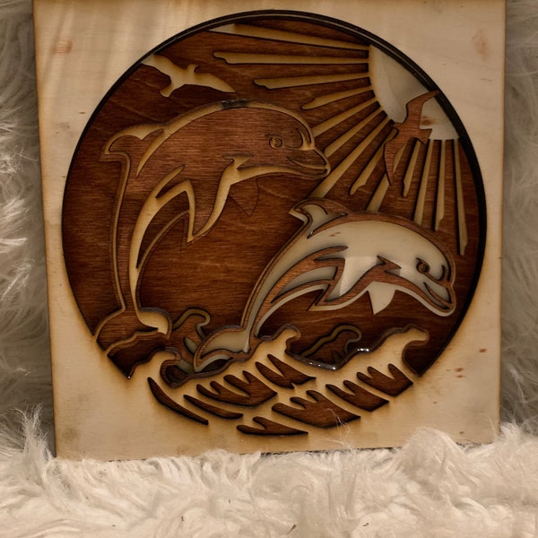 C108-dolphins - Scroll Saw Pattern (pdf, Dxf, Svg, Eps) - Etsy