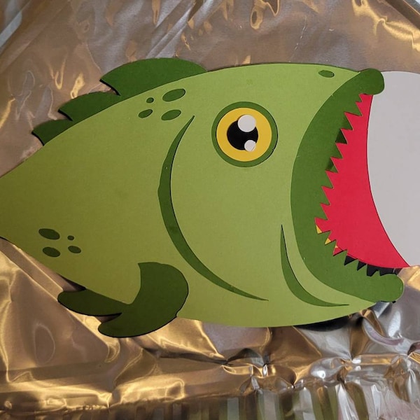 Fishing Card Template, Fish Gift Card Holder, Birthday Card Download ...