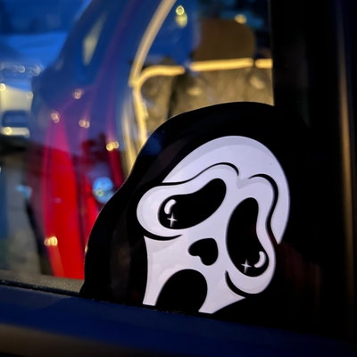 Scream Ghostface Car Peeker Sticker, Scream Movie Window Sticker Cute ...