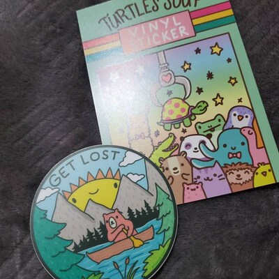 Get Lost Sticker, Funny Vinyl Stickers, Outdoorsy Decals, Cute, Animal ...