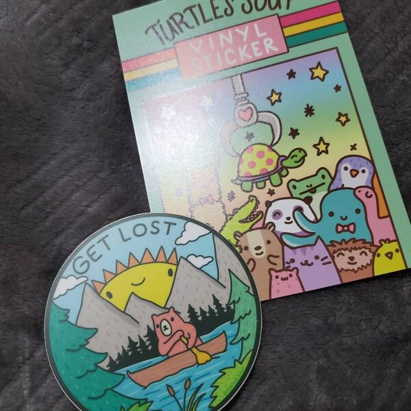 Get Lost Sticker, Funny Vinyl Stickers, Outdoorsy Decals, Cute, Animal ...
