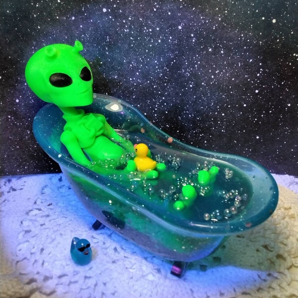 Glow Alien in the Tub | Fun Bathroom Decor - Etsy