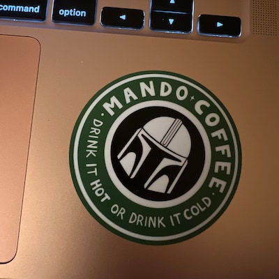 Holographic Mandalorian Helmet Round Star Wars Sticker / High - Etsy