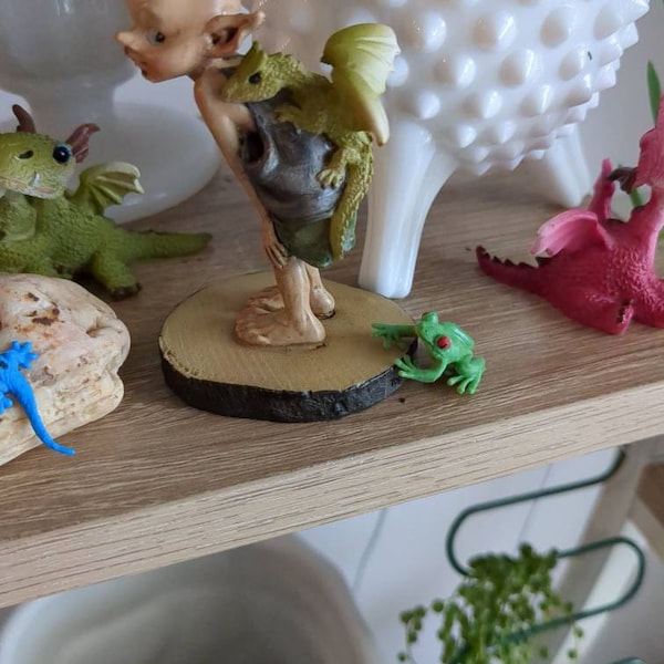 FROG MINIATURE ANIMALS Figure Figurine Micro Mini Green Tree Frogs ...