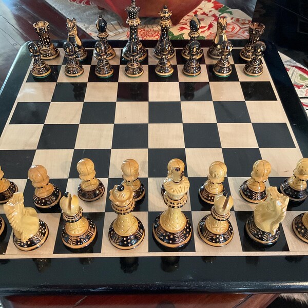 Rio Staunton Series Boxwood Chess Pieces, Biggy Knight Giant Chess Set ...