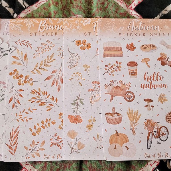 Sticker Sheet Autumn, Journaling Stickers Fall, Autumn Stickers ...