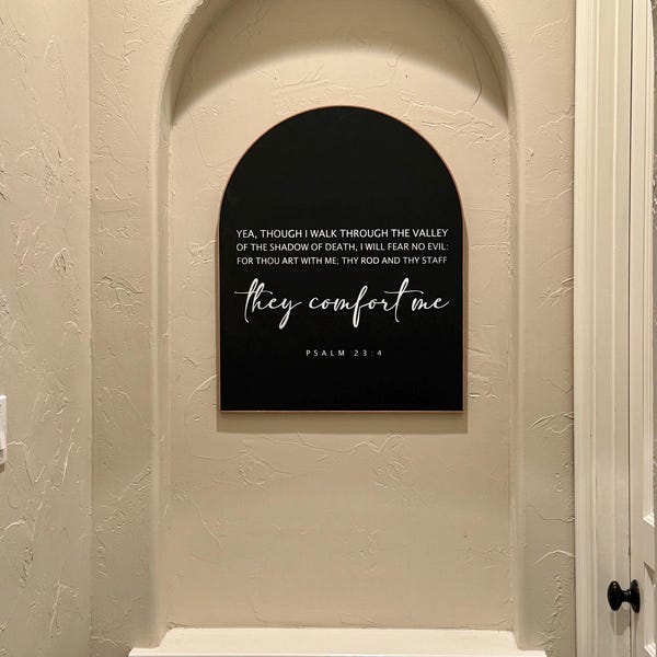 Bible Verse Sign - Wooden Arch Sign - Psalm 23:5 - Encouraging Gift for ...