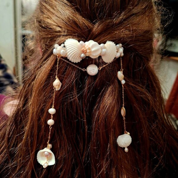Mermaid Hair Barrette, Sea Shell Barrette, Siren Barrette, Mermaid Hair ...