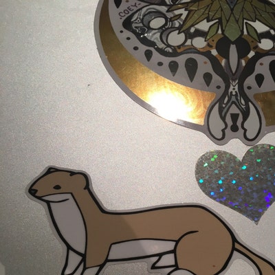 Weasel Vinyl Sticker Whimsical Animal Illustration - Etsy