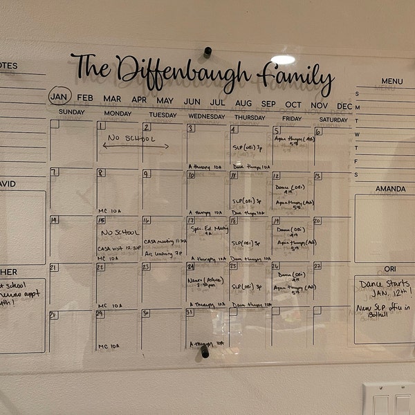 Personalized Acrylic Chore Chart | Chore Chart for 3 People | Dry Erase ...