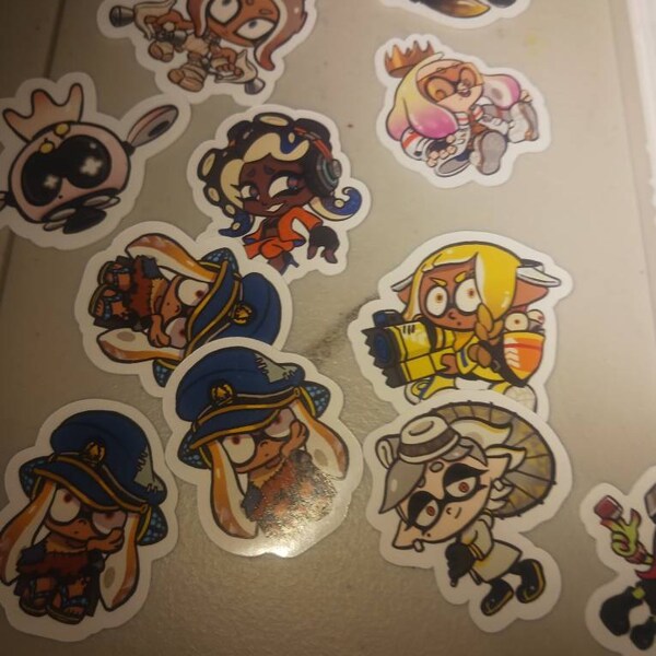 Pearl, Marina, Agent 8, & Acht Acrylic Holographic Star Keychain Side ...