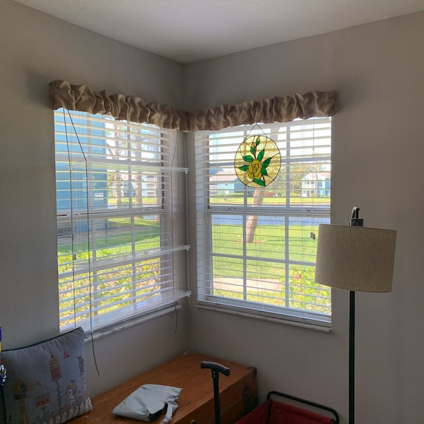 Faux Burlap Woven Texture Curtain Sleeve Topper With Customizable ...