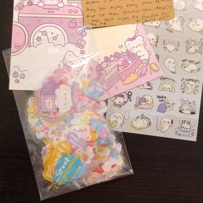 Cute Bear Stickers Waterproof Kawaii Polco Stickers Korean - Etsy