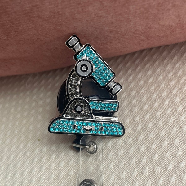 Microscope Badge Reel, Micro Name Tag, Lab Tech Badge, Med Tech Gift ...