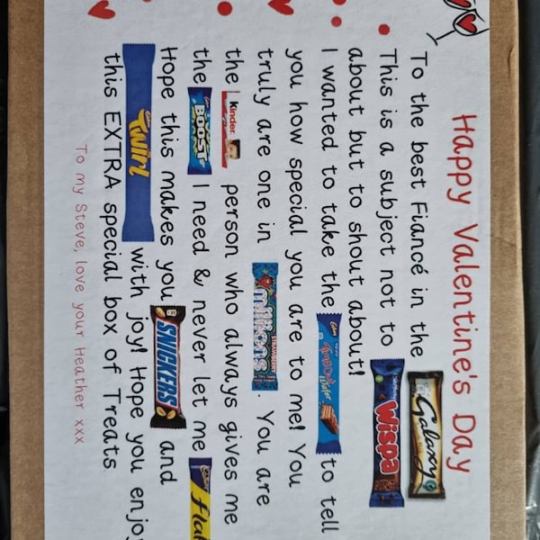Personalised Valentine Cute Chocolate Poem Gift - for Him Her Chocolate ...