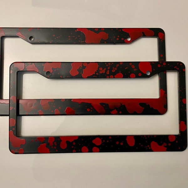Blood Splattered Black Plastic License Plate Frames Car Truck Zombie ...