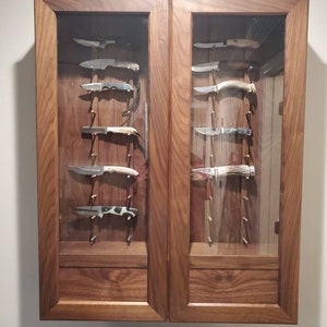 Walnut Knife Display Case - Etsy