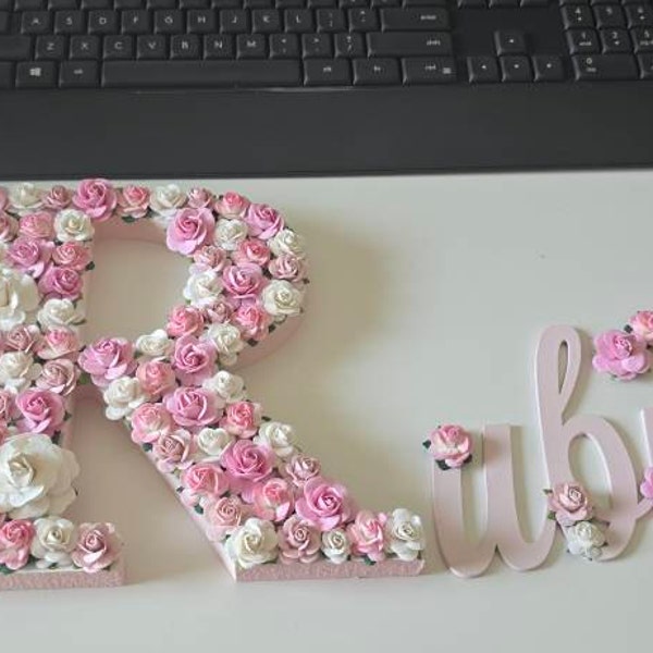 Flower Letters, Nursery Name Sign, Flower Wall Art, Flower Letter Name ...