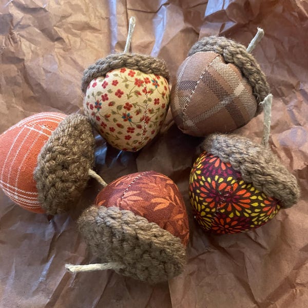 Handmade Fabric Acorns Harvest Acorns Autumn Fall Accents Bowl Fillers ...