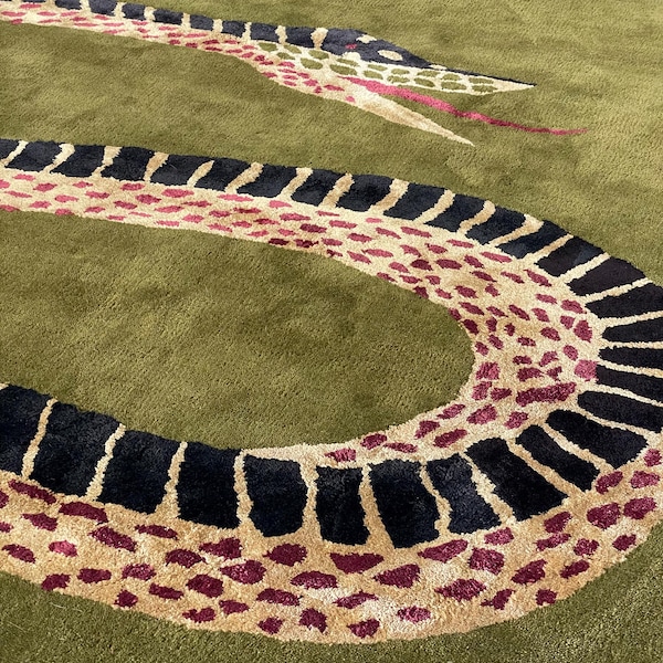 Hand-tufted Rug Hand Tuft Tufted Woolen Wave Rug Denim Blue and Ivory ...