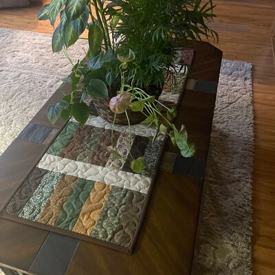 Quilted Table Runner, Navy and Dark Red Runner, Quilted Farmhouse ...