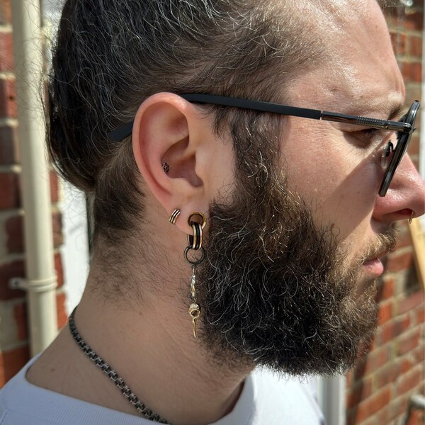 Inverted Crescent Moon With Hummingbird Skull Earrings Sterling Silver ...