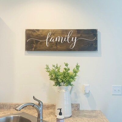 Family Wood Sign, Farmhouse Wooden Sayings Wall Décor, Farmhouse Wall ...