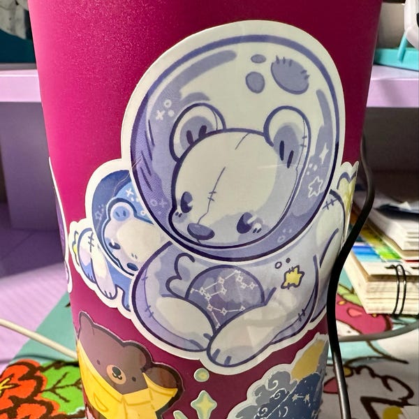 Moon Bear Waterproof Stickers! - Etsy