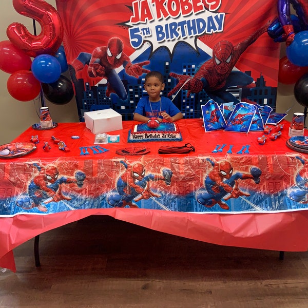 Spider Man Backdrop Banner, Spider-man Birthday Background, Superhero ...