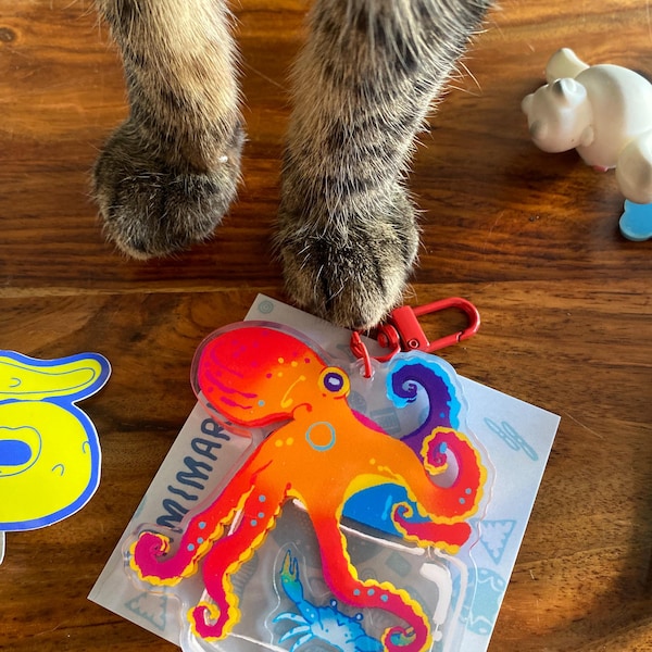 Octopus Enrichment Shaker Charm | Cephalopod Crab Zoology Animal ...