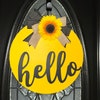 Sunflower Door Hanger Front Door Sign Fall Door Hanger Door Decor Round ...