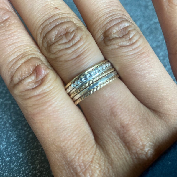 Silver and Gold Stacking Set,6 Ring Set,stacking Rings,set,multi ...