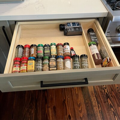 Up to 12 Inches Wide Drawer Insert, Custom Drawer Organizer, Wood ...