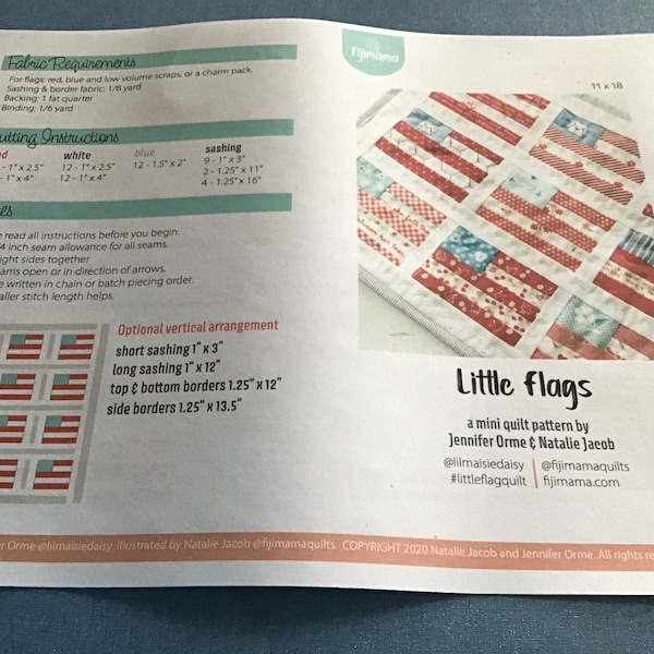Little Flags - Mini Quilt PDF Pattern - Etsy