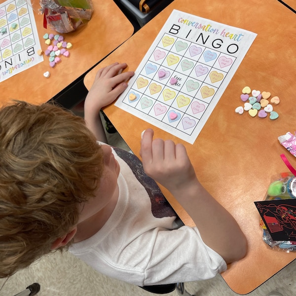 Conversation Heart Bingo Game | Valentine's Party, 30 Cards (digital ...