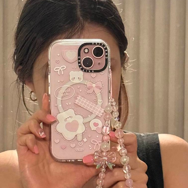 Pink Bow Tie Phone Charm Strap, Phone Lanyard, Phone Accessory, Gift ...