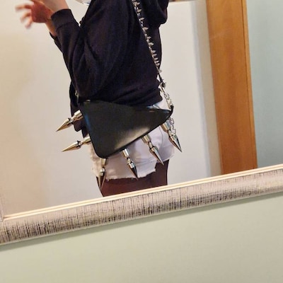 Black Spike Bag/mini Shoulder Bag/small Cocktail Bag/punk Bag/shoulder ...