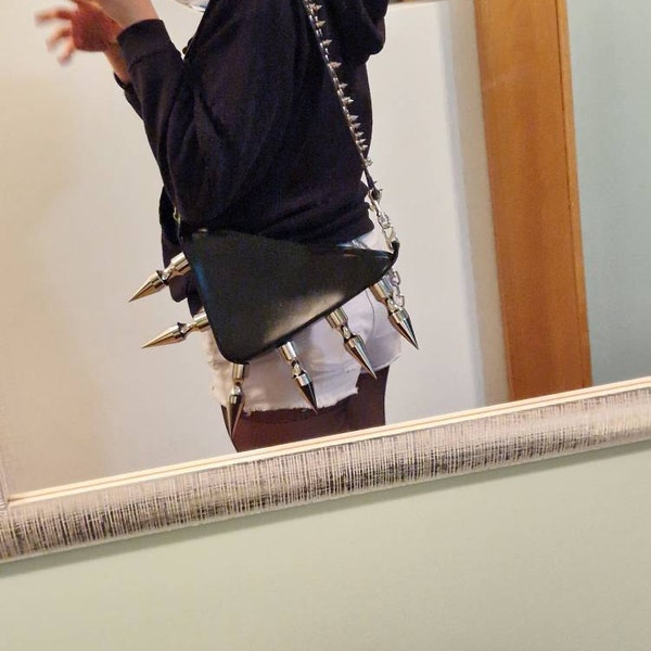 Goth Spike Bag, Huge Spike Bag, Crossbody Bag, Chest Bag,shoulder Bag ...