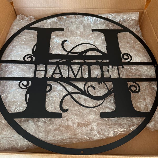 Metal Monogram Sign, Custom Metal Sign, Metal Name Sign, Initial Sign ...