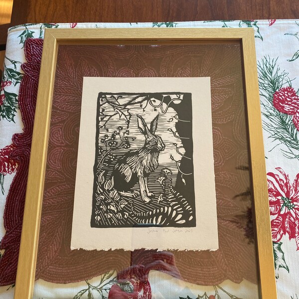 Linocut Print, Cottage, 11x18 - Etsy