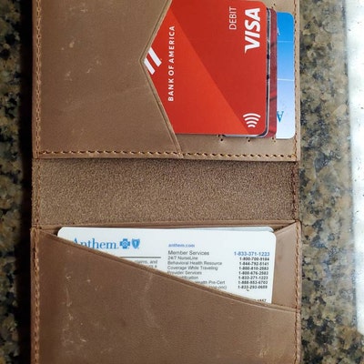 Gray Slim Front Pocket Wallet. Minimalist Personalized Leather Wallet ...