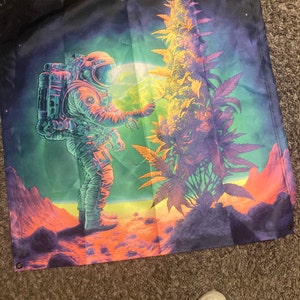 Trippy Tapestry Marijuana Astronaut V5 Colorful UV - Etsy