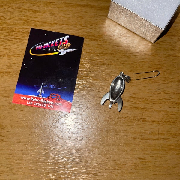 Moon Rocket Sterling Silver Lapel-pin, Sci-fi Jewelry, Rocket Ship ...