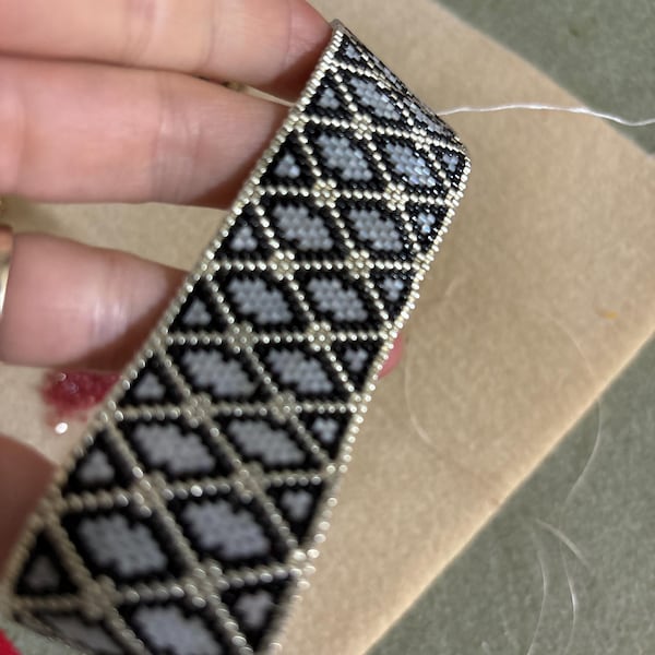 PDF Pattern Beaded Bracelet | Miyuki Delica Bracelet Diagram | Even ...