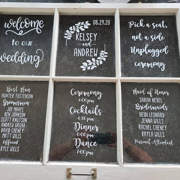 Rustic Wedding Window Decals, Window Decals for Wedding, DYI Wedding ...