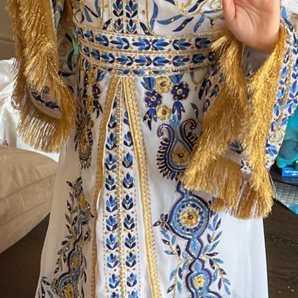 Sale !! Dubai Moroccan Kaftan Fish Cut Arabic Abaya Maxi Hand Beaded ...