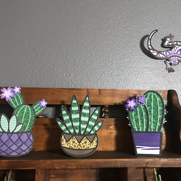3D Cactus Mandala, Cactus SVG, 3D Mandala Svg, Layered Mandala, Layered ...